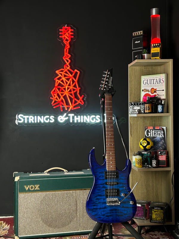 Ibanez GRX70QA TBB Electric Guitar – Strings & Things Jo